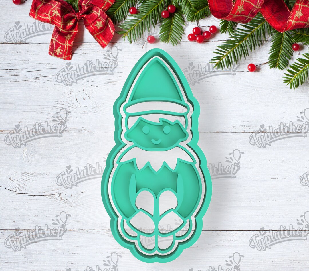 Christmas Elf Cookie Cutter Personalized Santa Claus Christmas Cookie ...