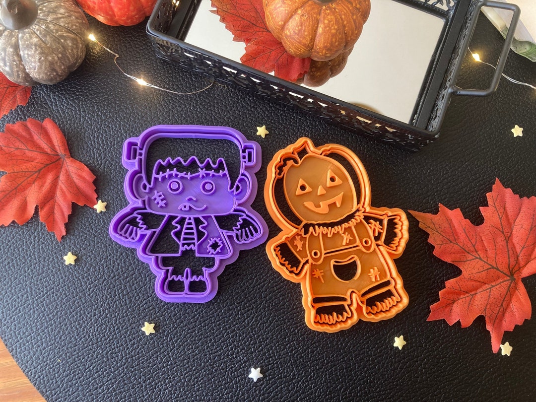 Frankenstein or Scarecrow Pumpkin Cookie Cutters, Personalized ...