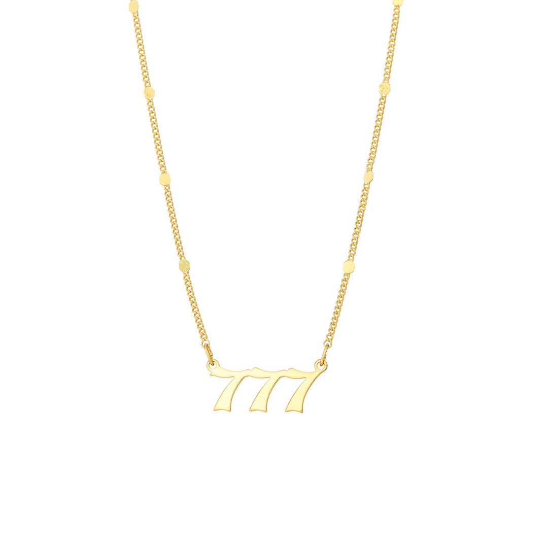 777 Angel Numbers Pendant Necklace - Gold - DRIKOR - Etsy