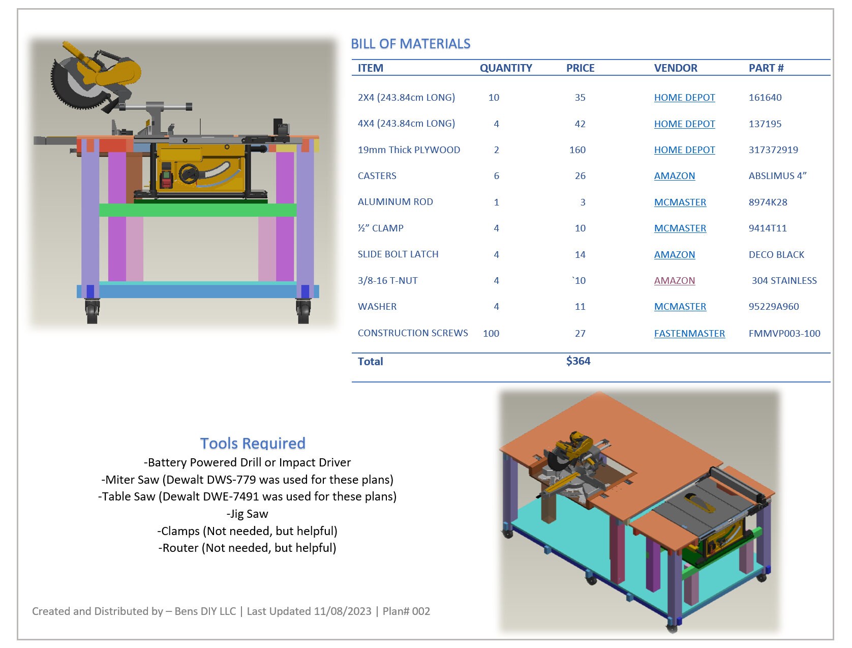 Metric - Workbench Plans ~ Flipping Miter Saw | Table Saw - Etsy