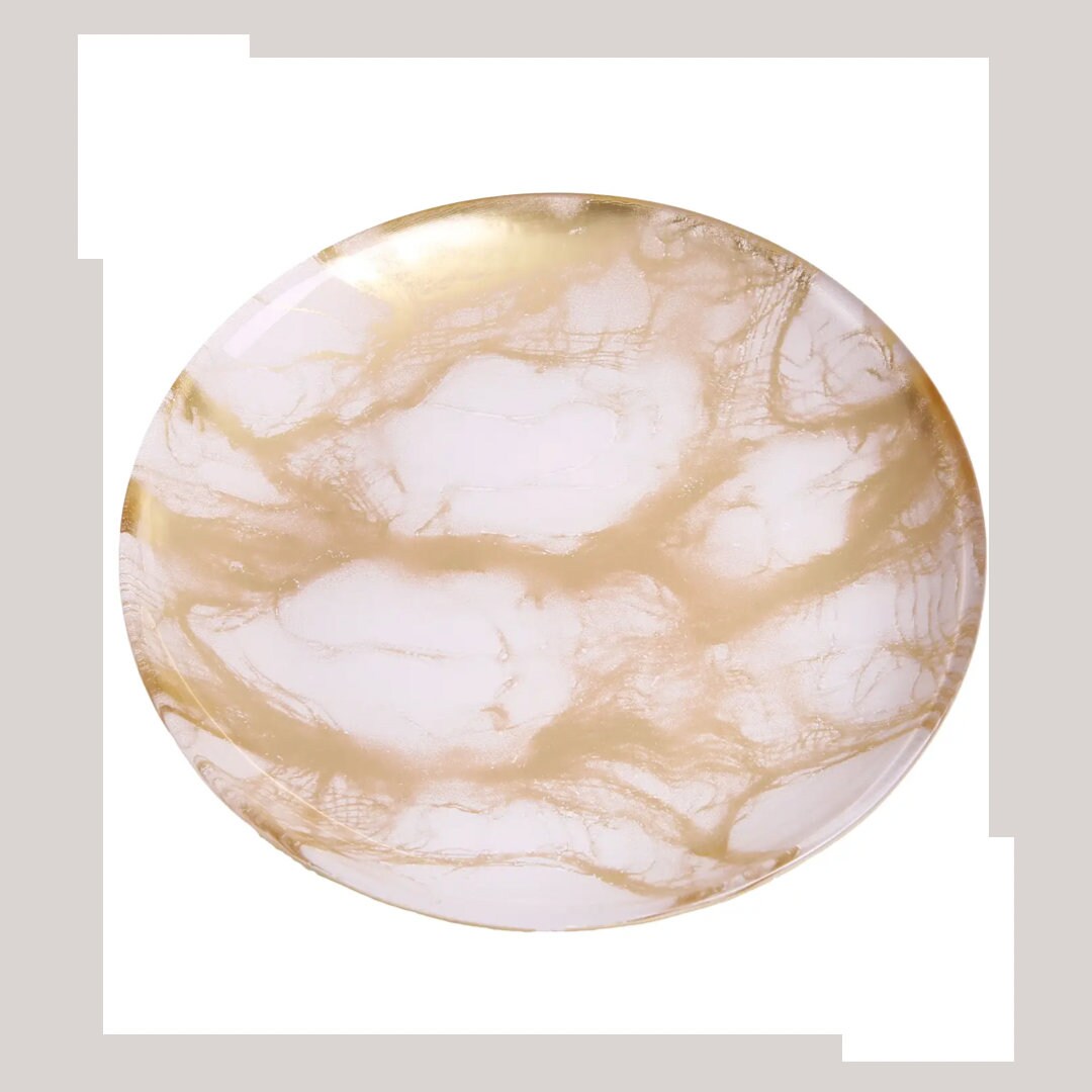 Set of 4 Elegant Marble Plate Luxurious Serving Dish for Cheese ...