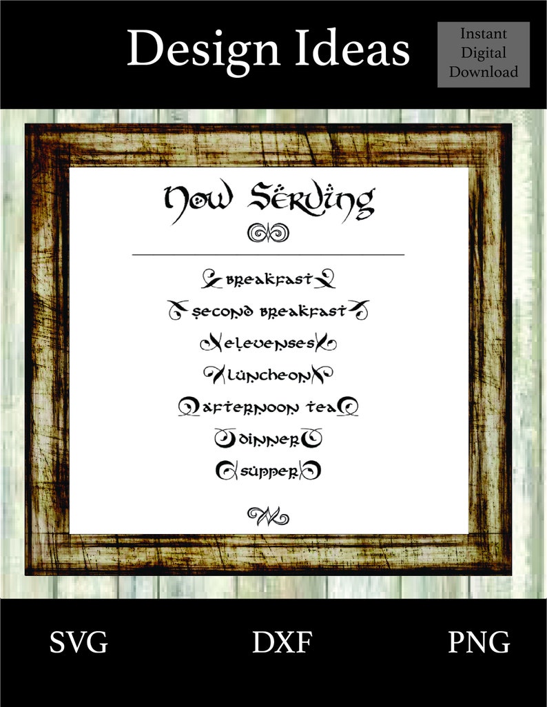 LOTR SVG Files, Hobbit Meal Design - Etsy