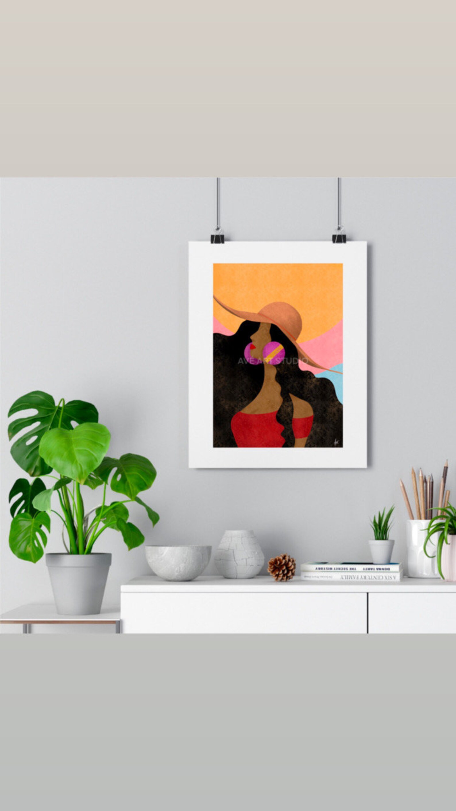 Minimalist, Black Woman Art, African Woman, Africa, Giclée Canvas Print ...