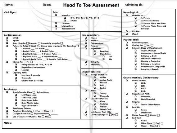 Nurse Report Sheet Template Head To Toe Assessment Checklist Ubicaciondepersonas cdmx gob mx