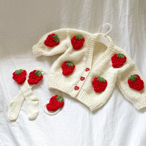 Strawberry Cardigan - Etsy