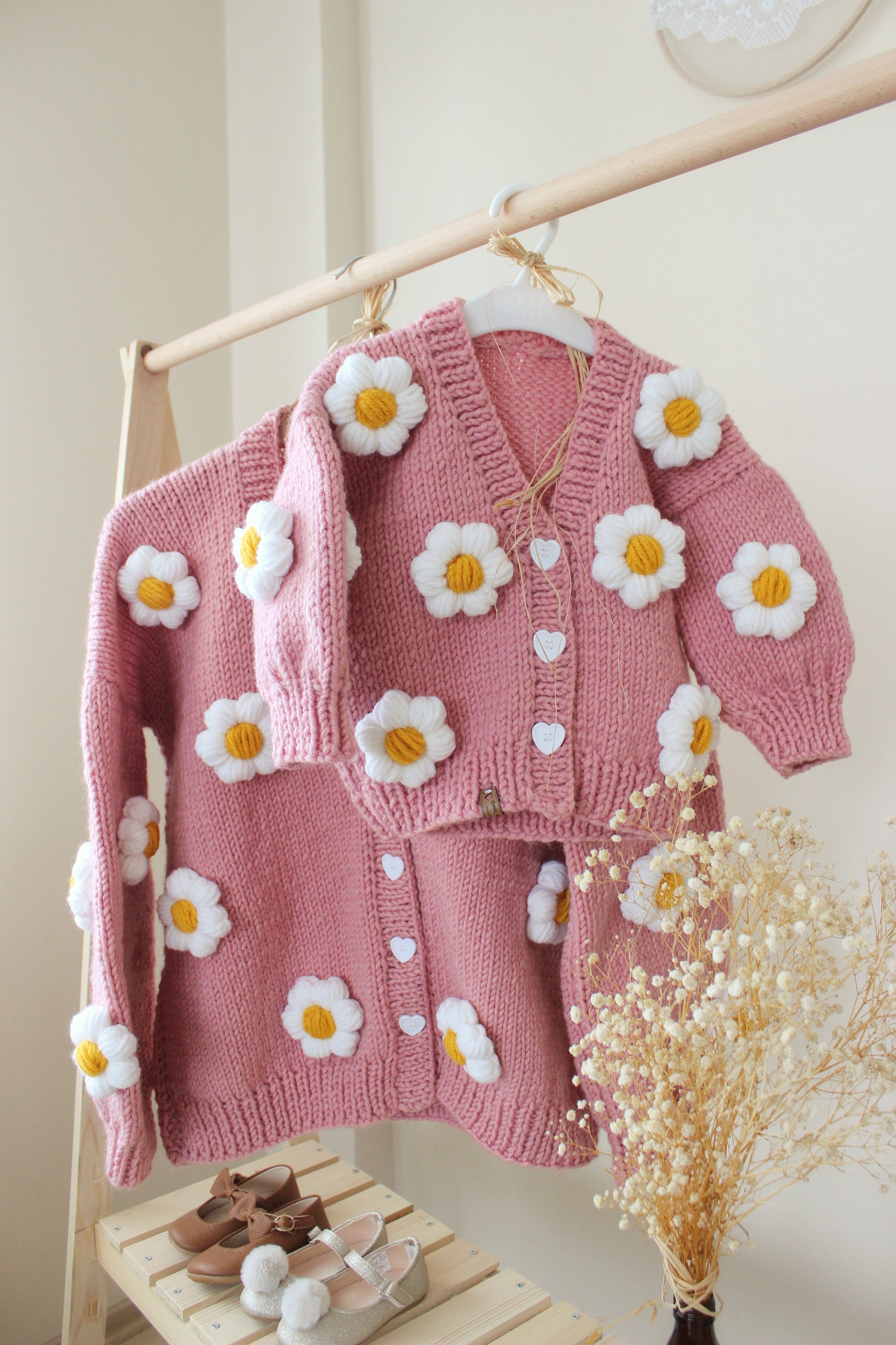 Mom-daughter Daisy Cardigan Combination /chunky Cardigan /knit Cardigan ...