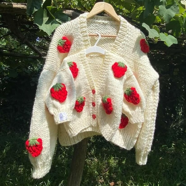 Strawberry Cardigan - Etsy