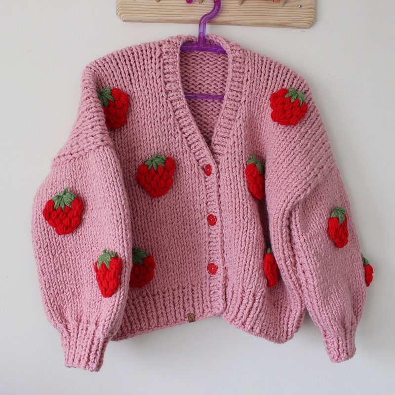 Strawberry Cardigan - Etsy