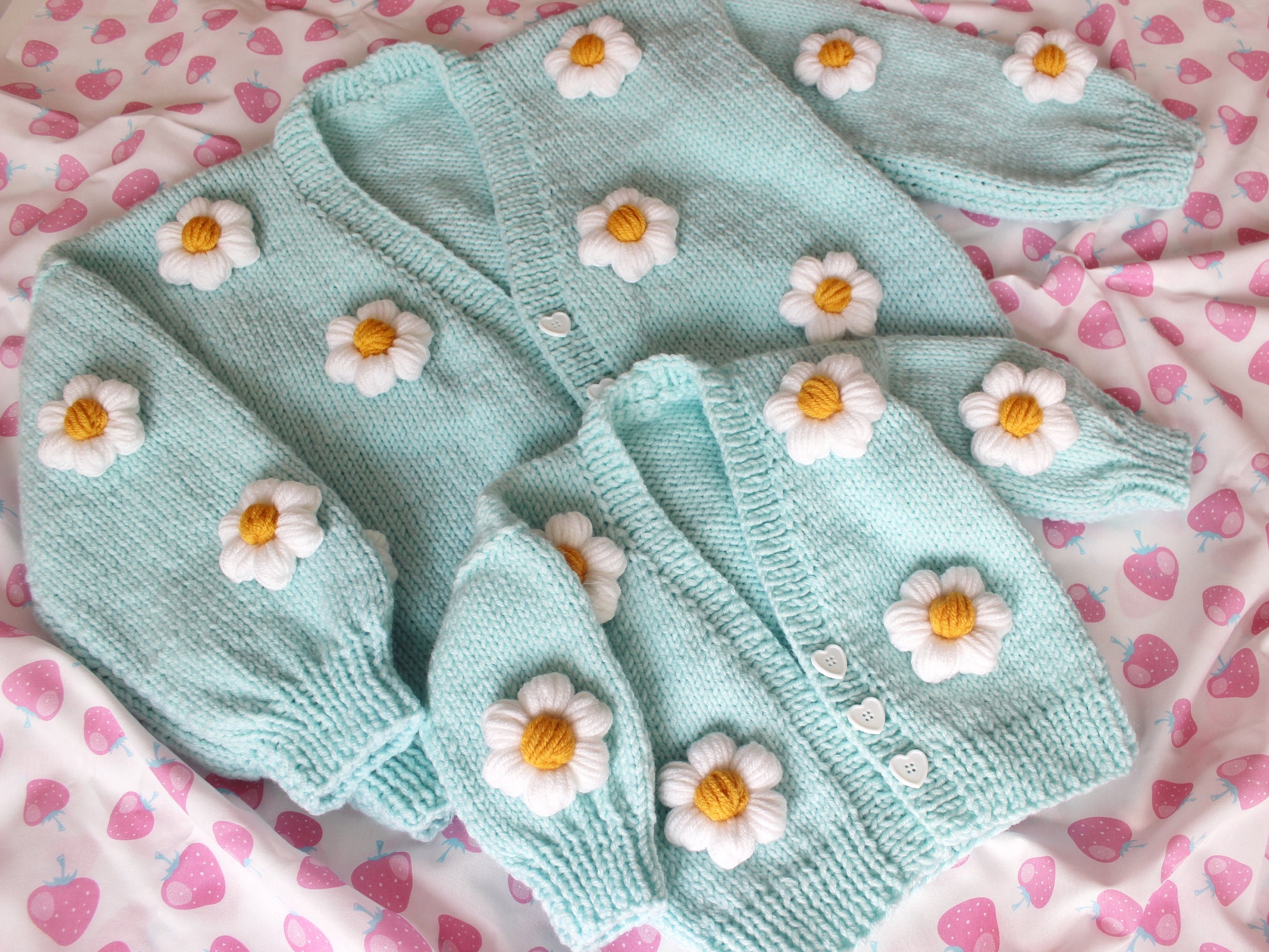 Mom-daughter Daisy Cardigan Combination /chunky Cardigan /knit Cardigan ...