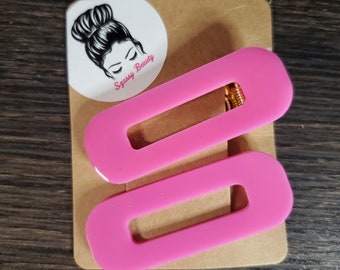 Pink Hair Barrettes - Etsy