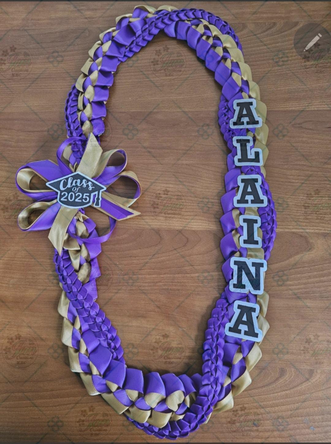 3 Color Grad Lei | Hawaiian Style Lei | Graduation Lei With Name ...