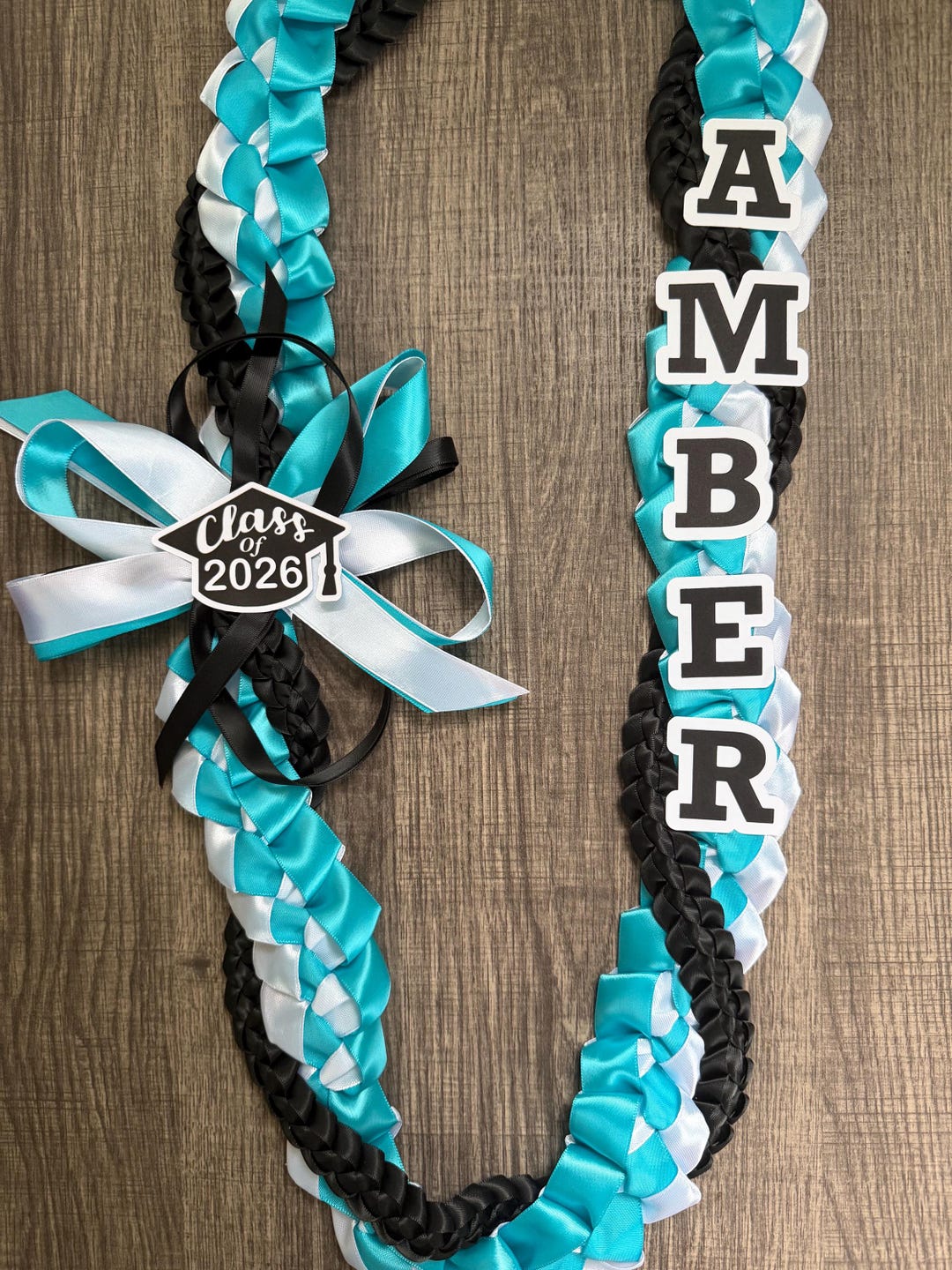3 Color Grad Lei | Hawaiian Style Lei | Graduation Lei With Name ...