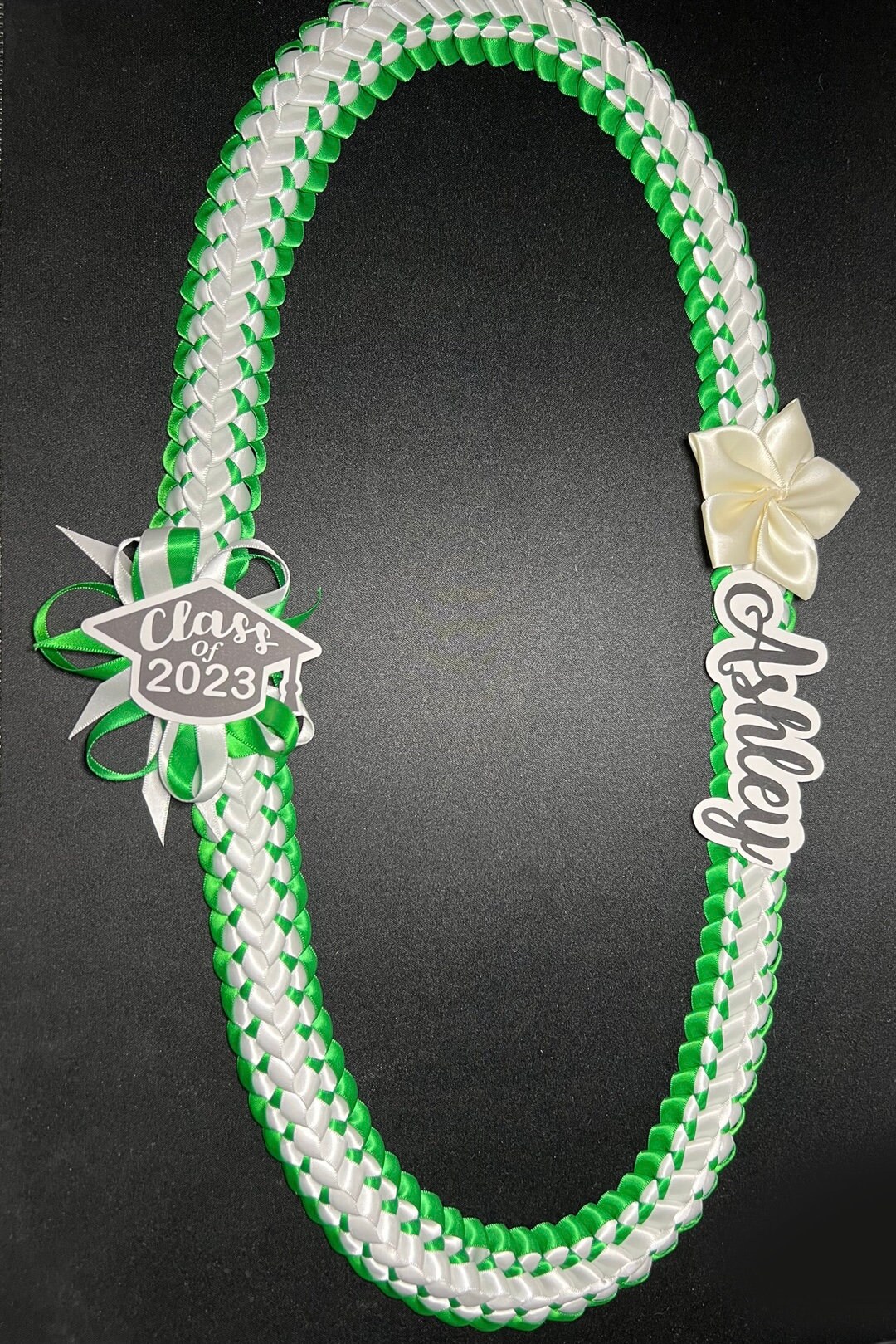 Graduation Lei With Name Ribbon Lei Double Braided Hawaiian Style Lei ...