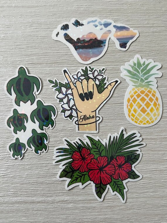 Hawaii Stickers Tropical Stickers Hawaii Inspired Stickers - Etsy