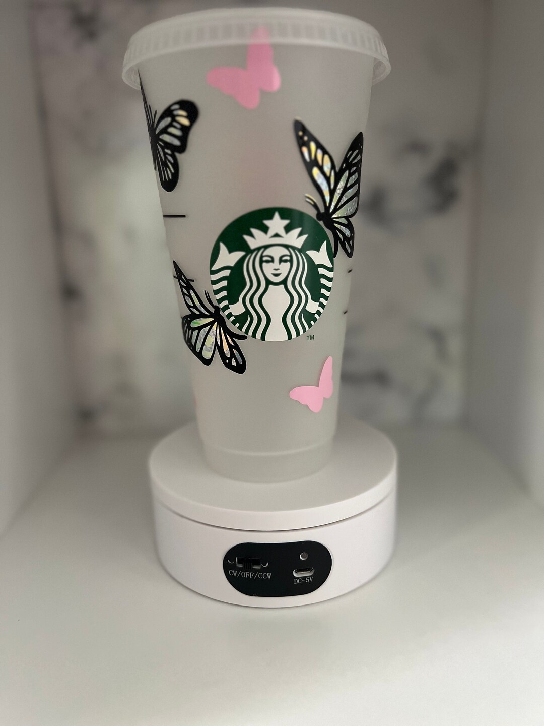 Butterfly Cold Cup Custom Starbucks Cup Opal Cheetah Print ...