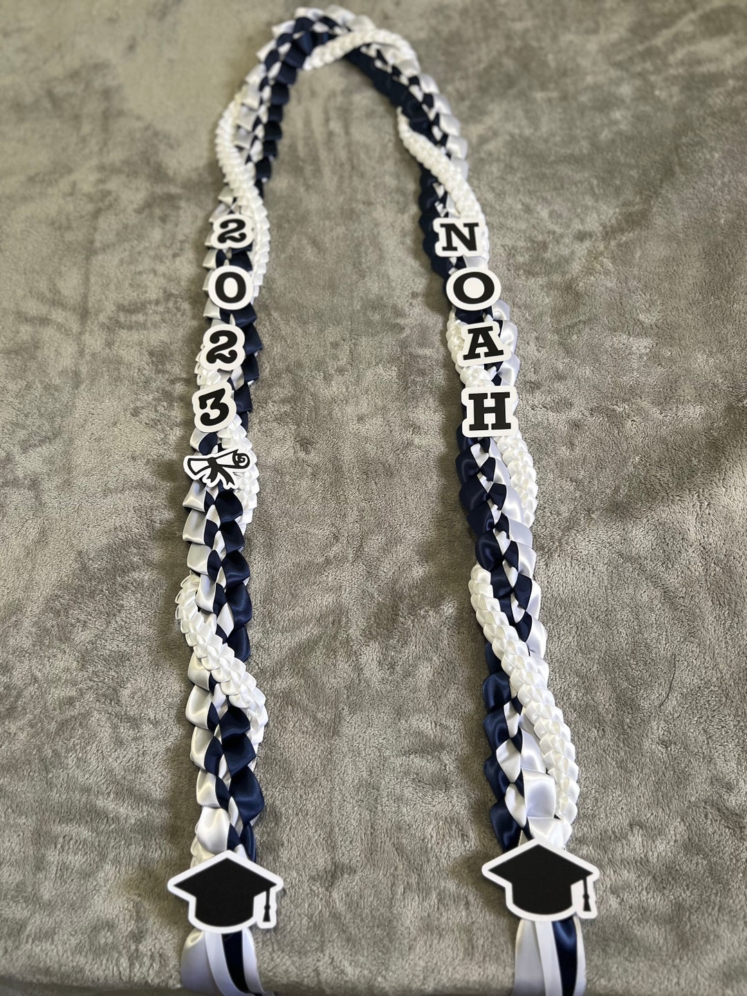 Medium Size Graduation Lei Class of 2024 Hawaiian Style Braided Ribbon ...