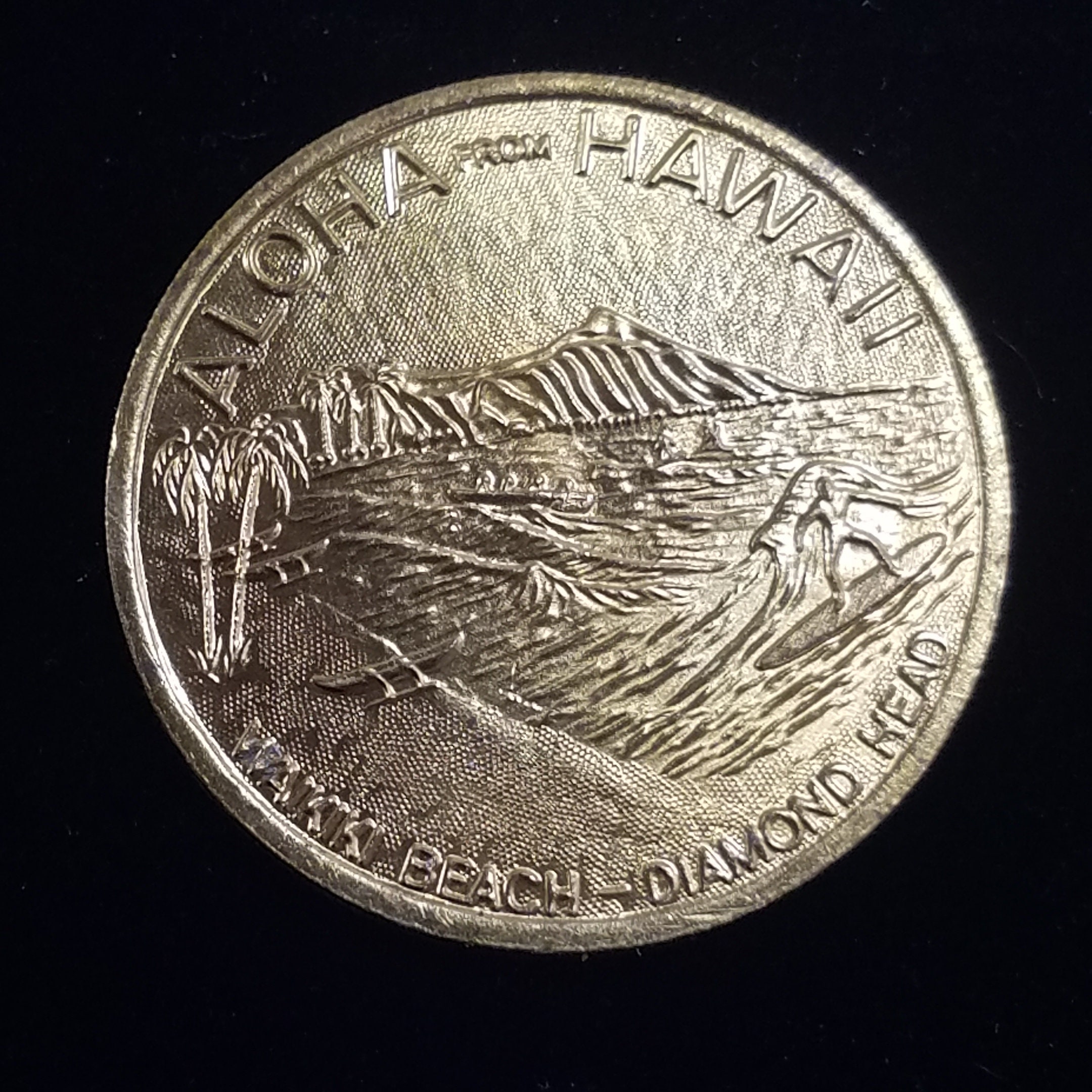 HONOLULU Souvenir Dollar Trade Token With No Date & Golden-brass Finish ...