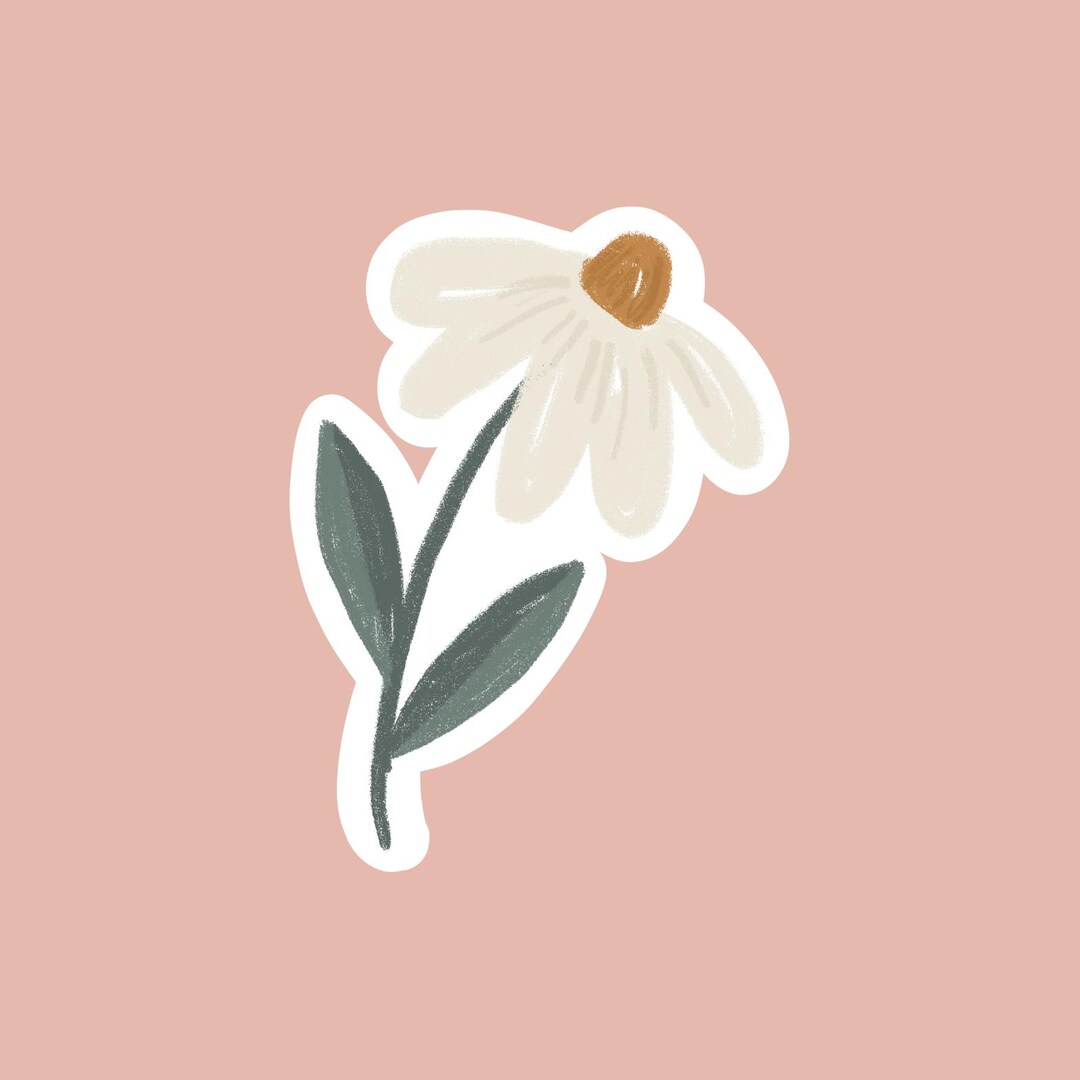 Dainty White Flower Vinyl Sticker - Etsy