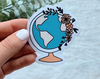 Planet Earth World Globe Vinyl Decal Sticker - Etsy