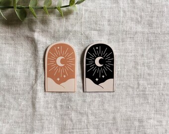 Celestial Crystal Moon Vinyl Decal - Etsy