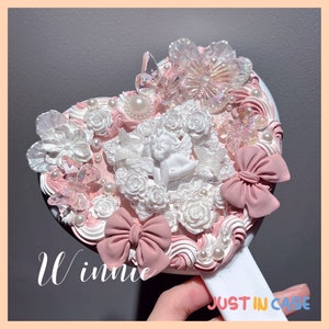 Pink Princess Style Decoden Makeup Mirror Baroque Style Hand-made ...