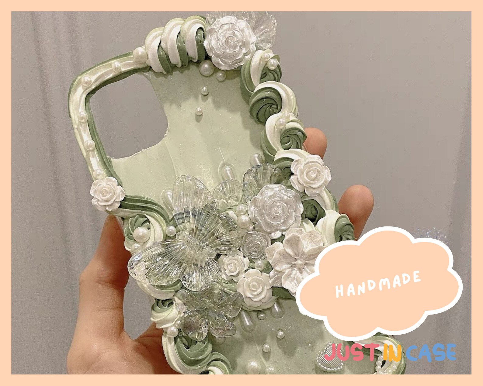 Green Elegant Baroque Style Decoden Phone Case Baroque Style - Etsy