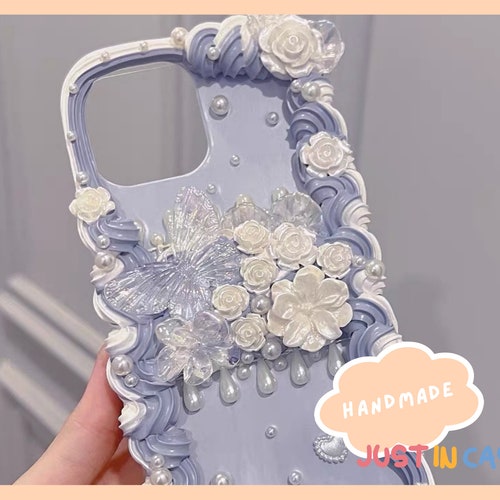 Baby Blue French Style Ribbon Bow Decoden Phone Case Baroque - Etsy
