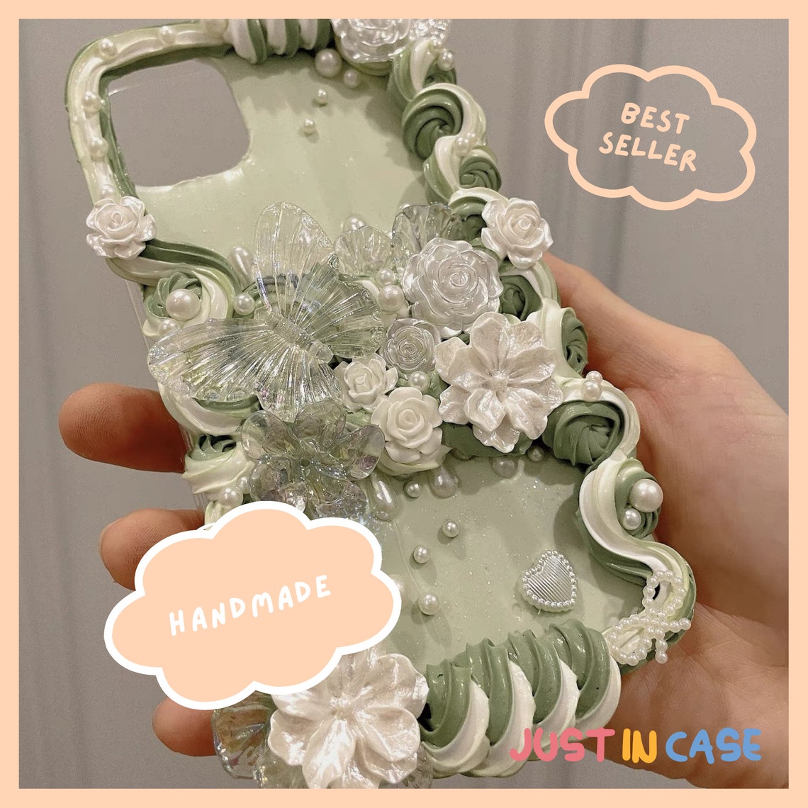 Green Elegant Baroque Style Decoden Phone Case Baroque Style - Etsy
