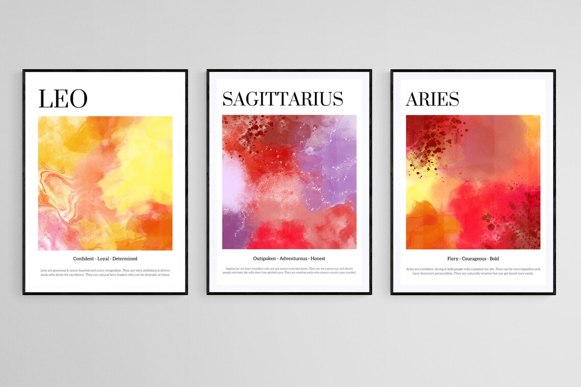 Libra Zodiac Aura Print | Astrology Art | Trendy Print | Spiritual Wall ...