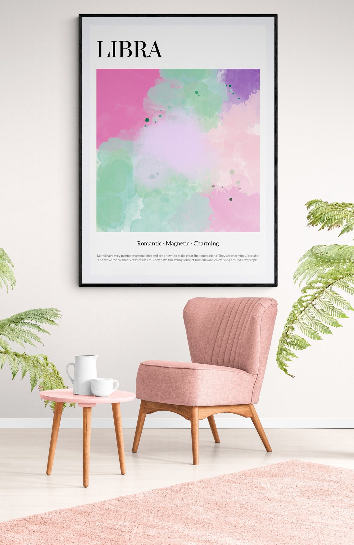 Libra Zodiac Aura Print | Astrology Art | Trendy Print | Spiritual Wall ...
