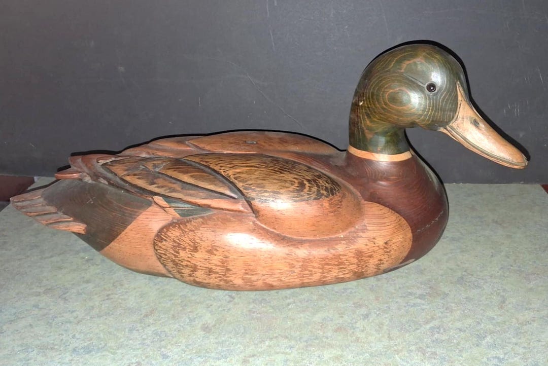 Tom Taber John Fairfield Signed Wooden Duck Carved Decoy Some Holes - Etsy