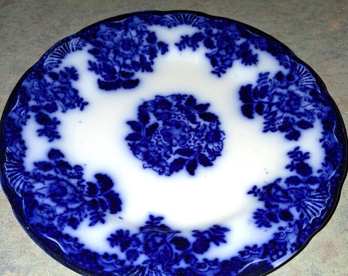 Antique Flow Blue Plate Pottery England Waldorf - Etsy