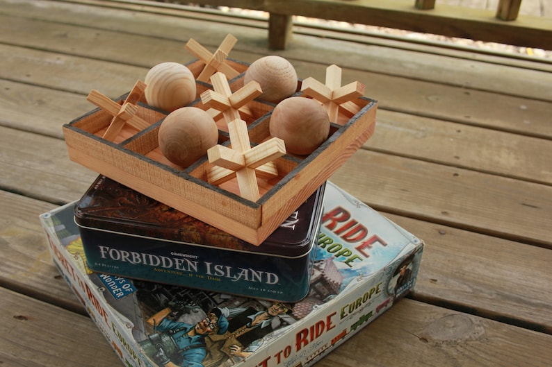 Rustic Tic Tac Toe Board Game Porch Tick Tack Toe 3D Tic Tac - Etsy