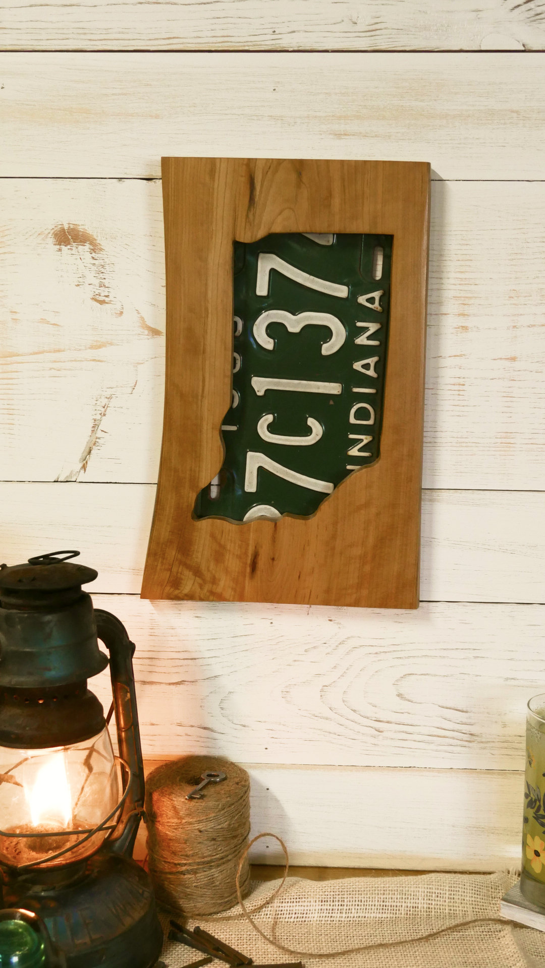 Indiana Wall Art Vintage Indiana License Plate Antique Indiana Sign ...