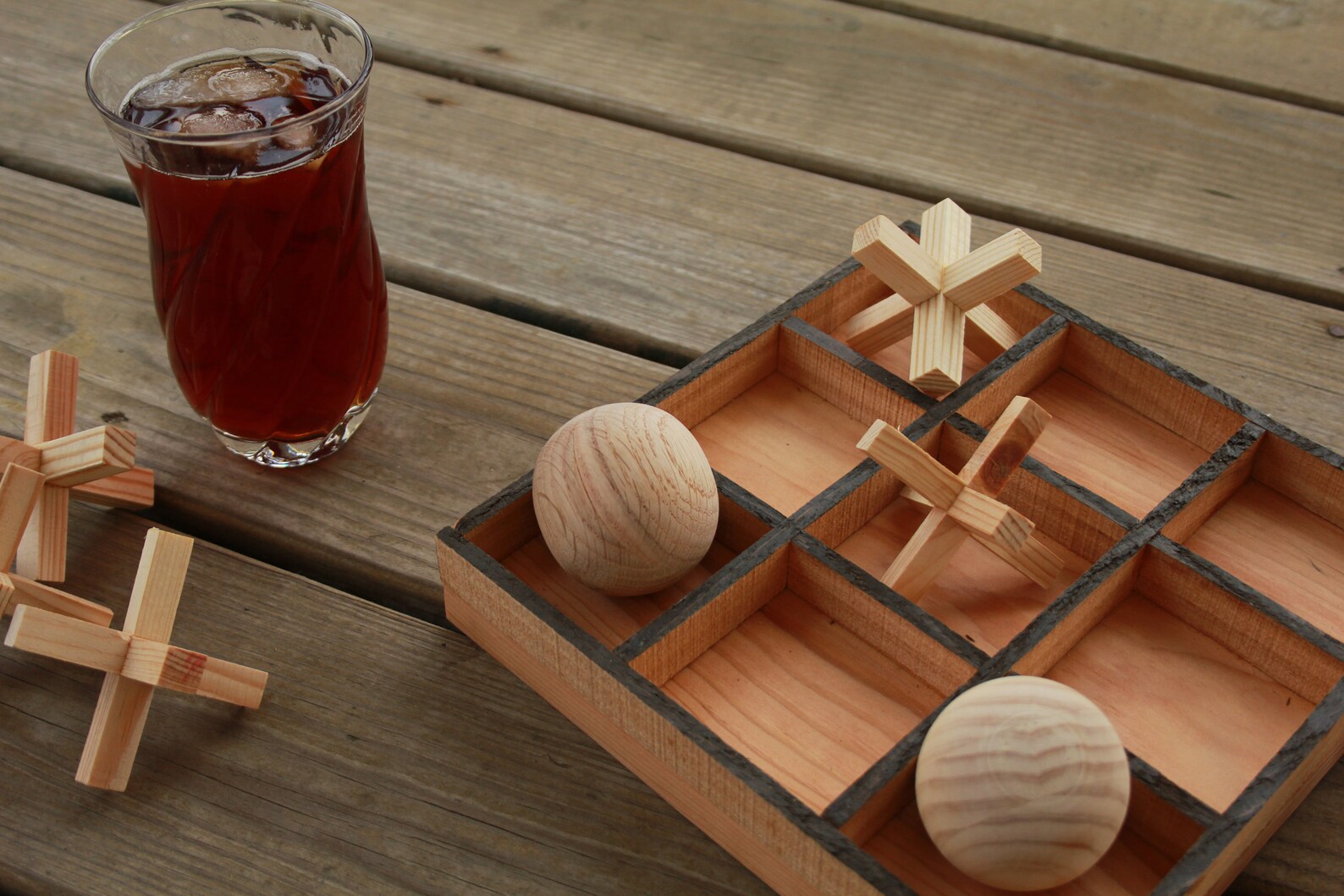 Rustic Tic Tac Toe Board Game Porch Tick Tack Toe 3D Tic Tac - Etsy