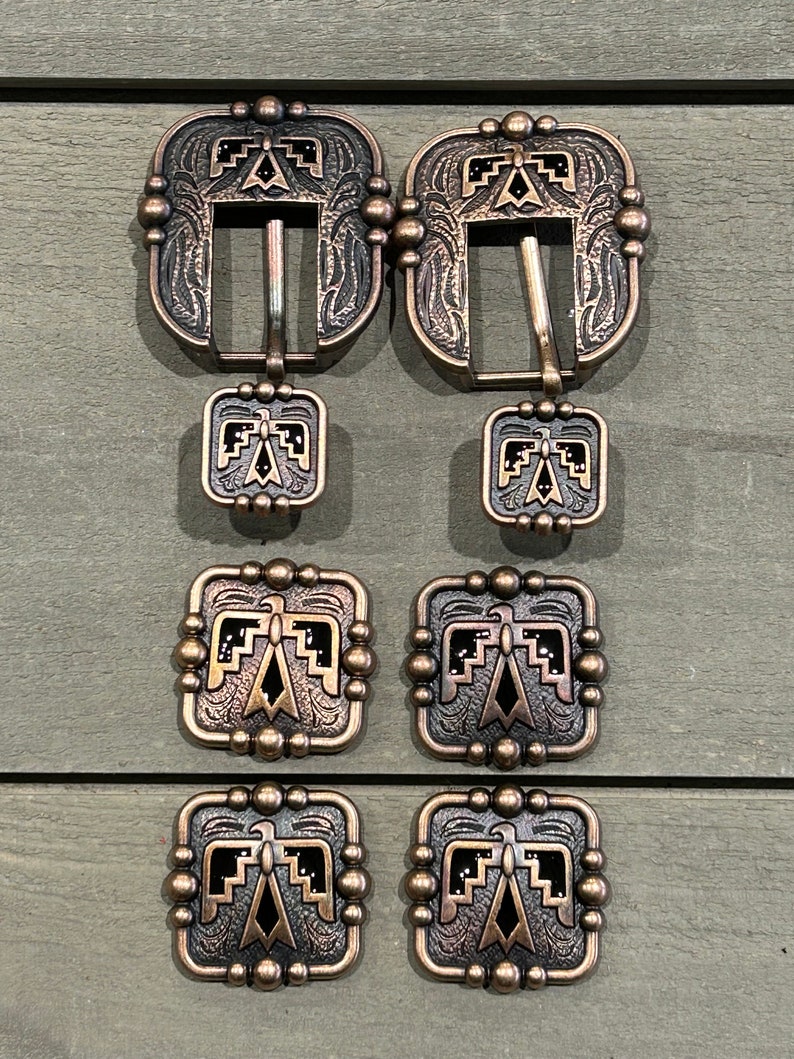 Lot of 4 1.5 Copper Thunderbird Conchos With Black Enamel With 2 ...