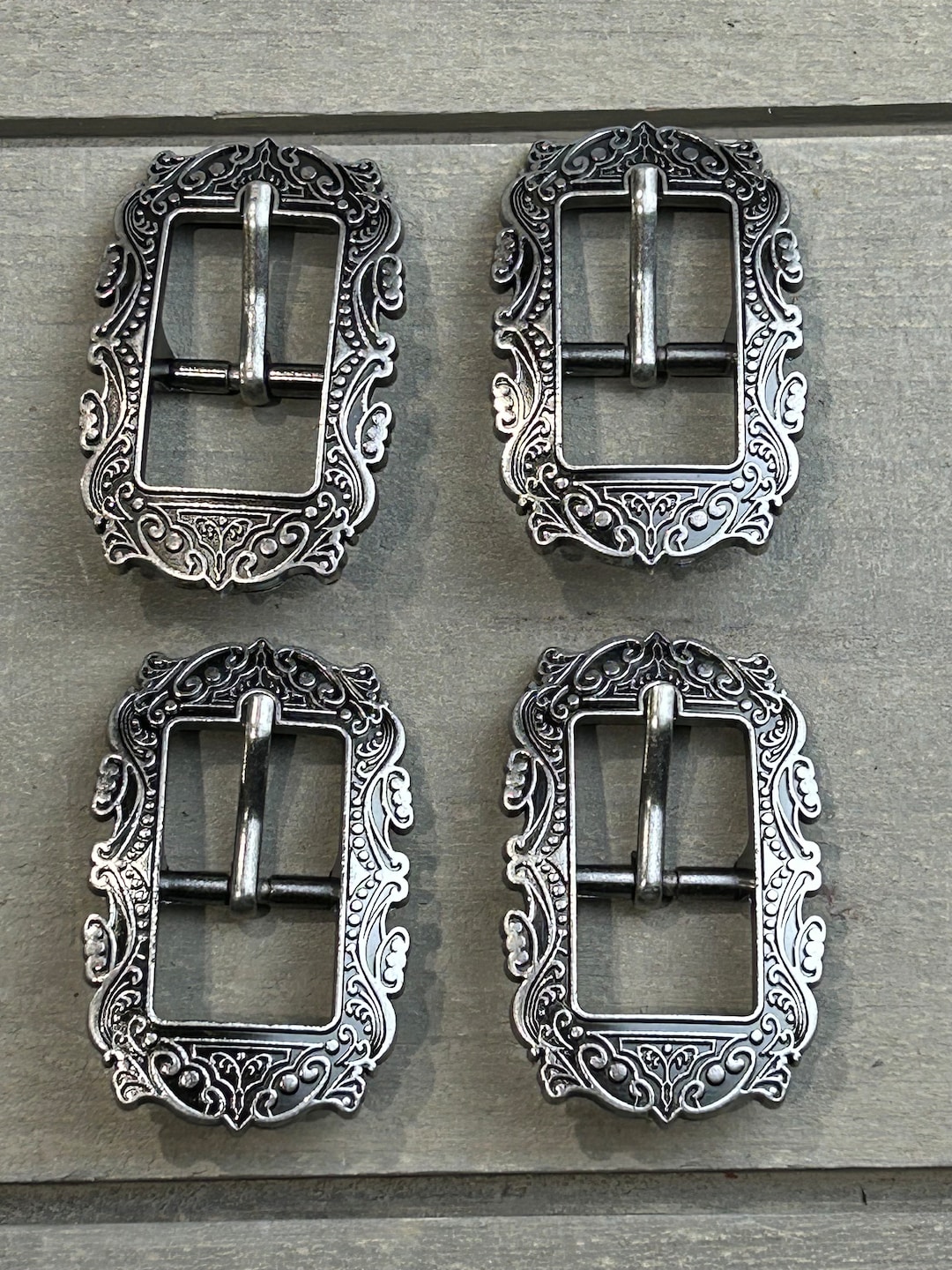 Lot of 4 3/4" Antique Style Antique Nickel Buckles - Etsy