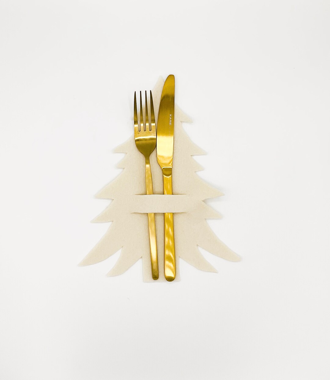 Christmas Tree Cutlery Holder Made of Felt I Natural I Cream I Table ...