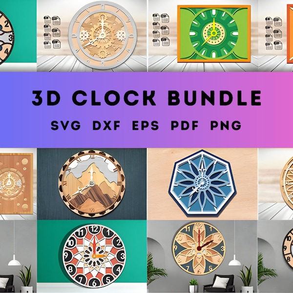 Multilayer Laser Cut File Clock - Etsy