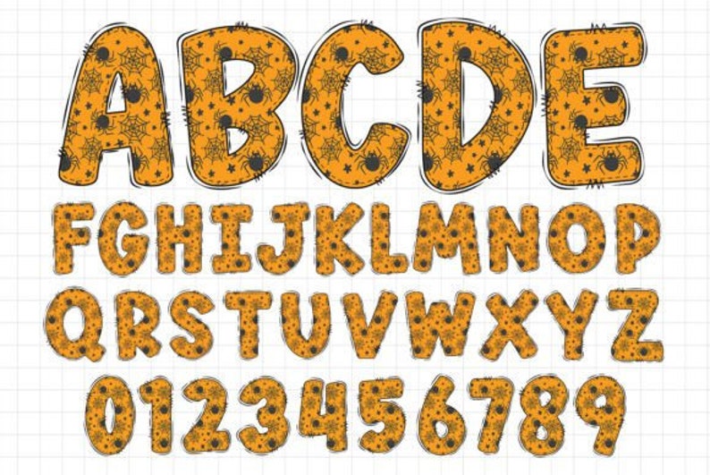 Halloween Alphabet Clip Art PNG Files - Customize Names Letter Bundle ...