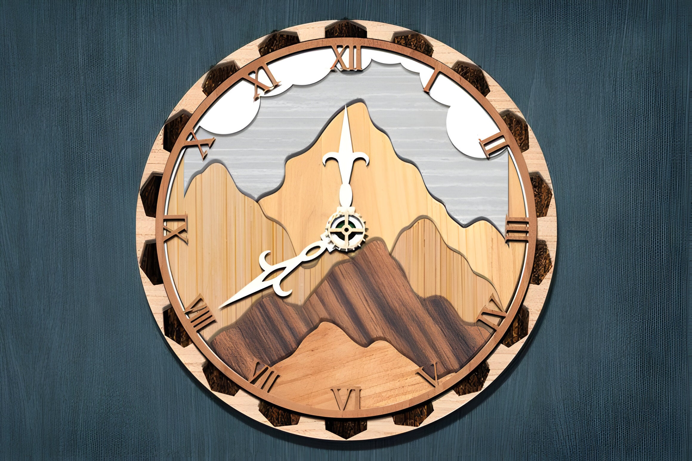 3D Clock Laser Cut Design File - Multilayer SVG - 13 Unique Clock ...