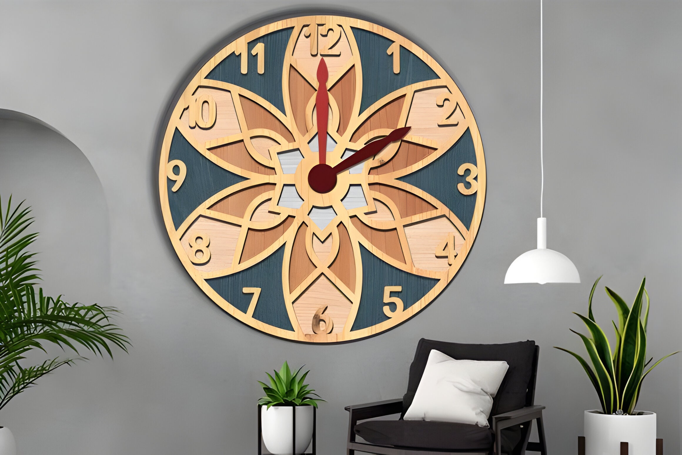3D Clock Laser Cut Design File - Multilayer SVG - 13 Unique Clock ...
