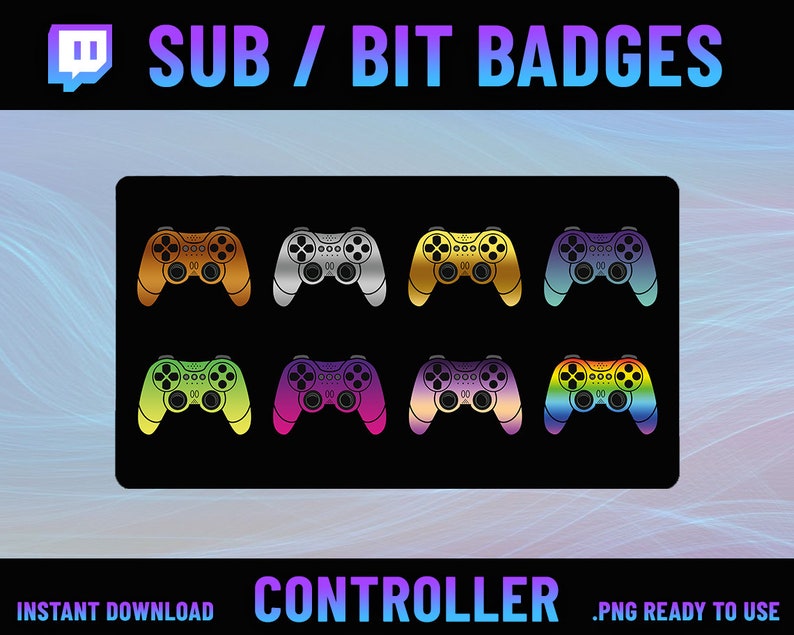 Gaming Controller Twitch Sub Badges, Controller Badge, Quality Badges ...