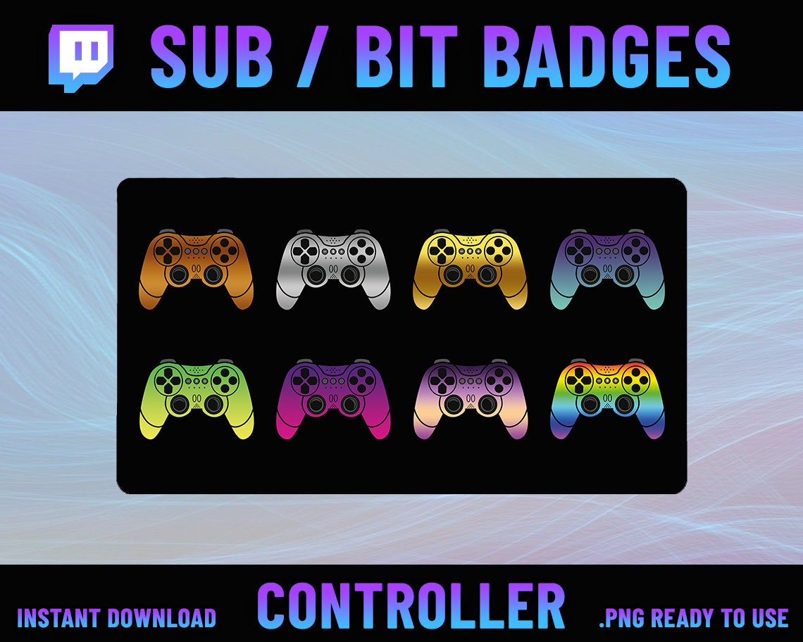 Gaming Controller Twitch Sub Badges, Controller Badge, Quality Badges ...