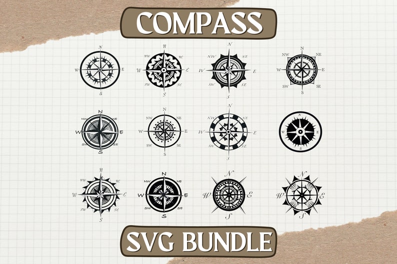 Compass SVG Bundle - Perfect for Cricut, Silhouette Compass Collection ...