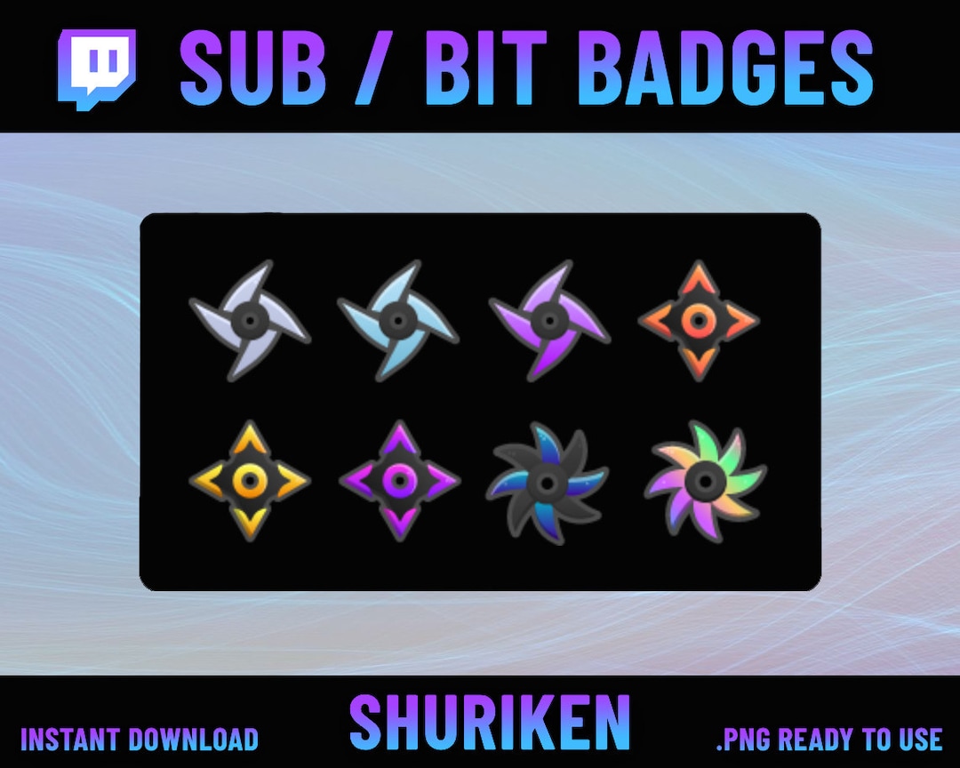 Shuriken Twitch Sub Badge Custom Bit Badge for Streamer Loyalty ...