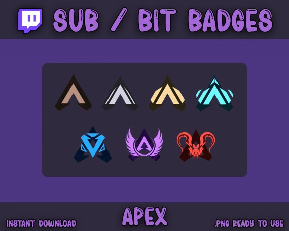 Apex Twitch Sub Badges Apex Legends Ranks Badges High - Etsy