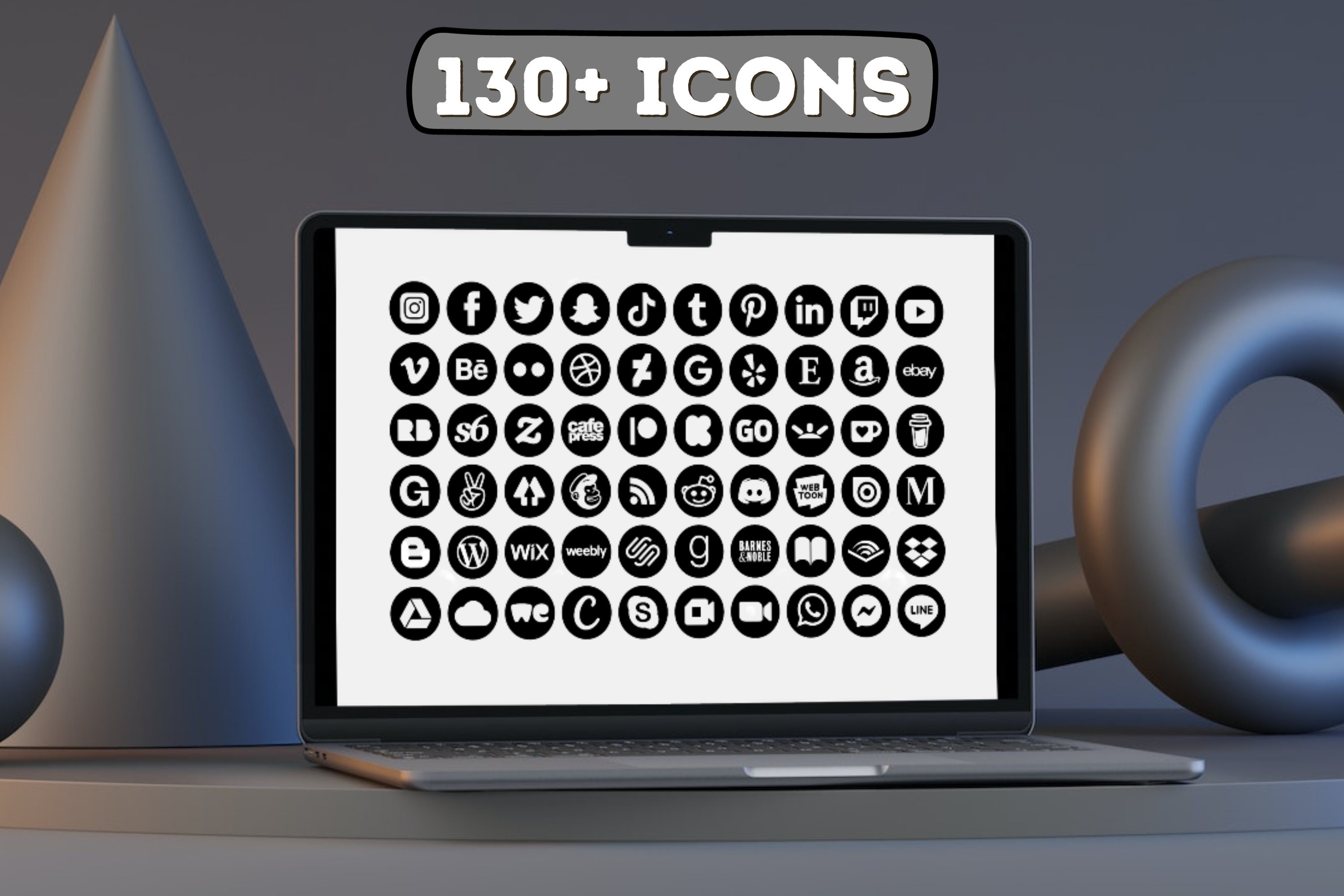 Social Media Icon SVG Bundle Instagram SVG File for Cricut Digital ...