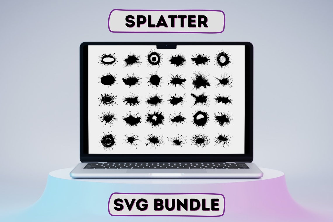 Splatter SVG Bundle - Paint Splash Ink SVG File for Cricut - Digital ...