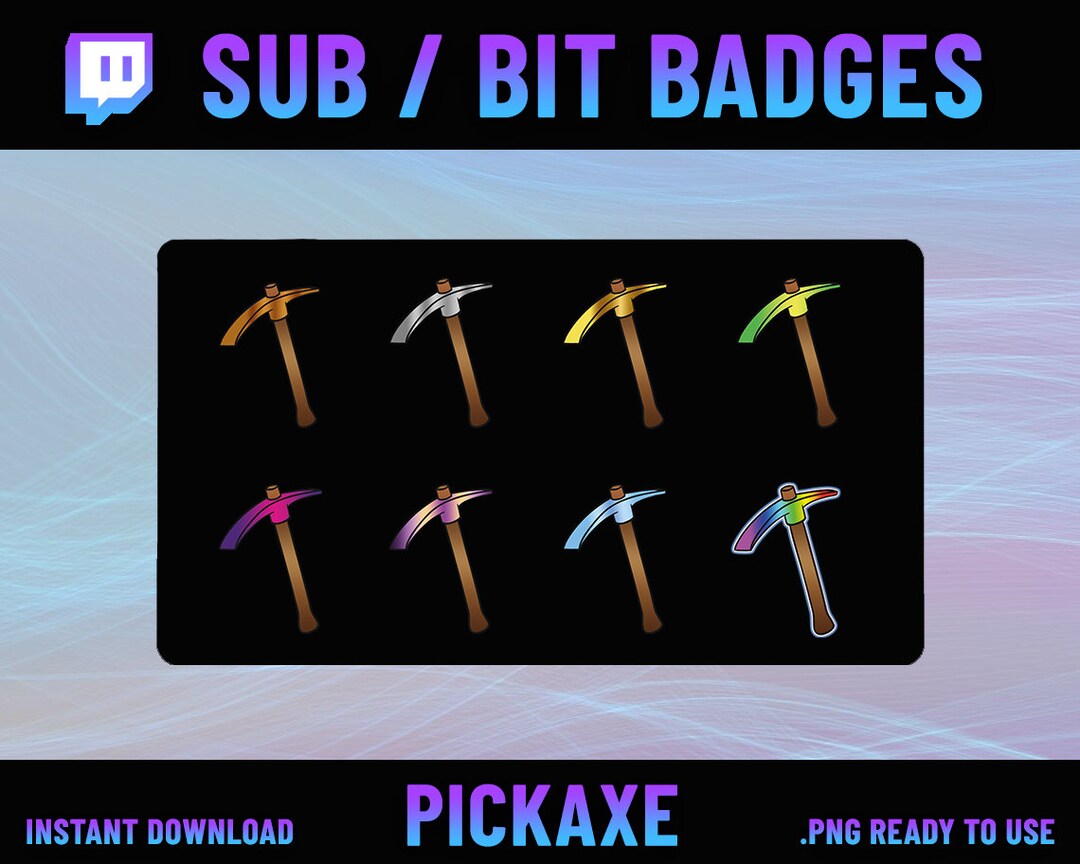 Pickaxe Twitch Sub Badges, Minecraft Rank Badge, High Quality Ranks ...